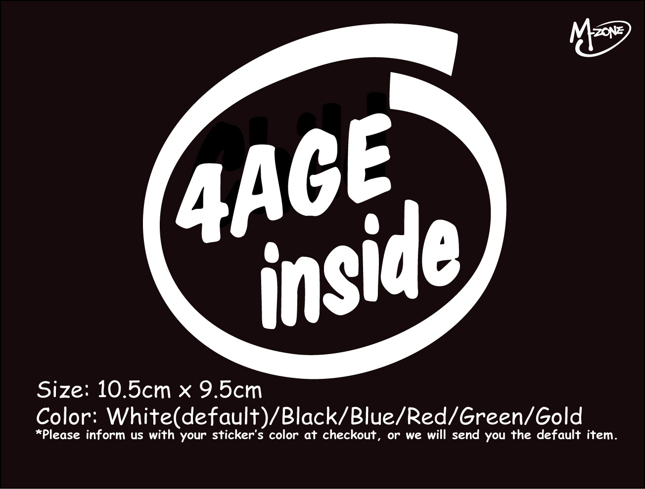 4AGE INSIDE Reflective Funny Car Boat Stickers Decals Sticker Best Gift ...