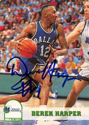 Derek Harper autographed Basketball Card (Dallas Mavericks) 1993 Hoops ...