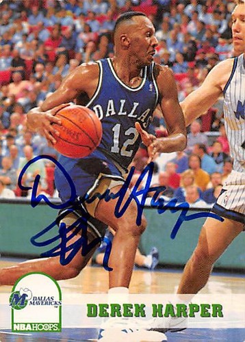 Derek Harper autographed Basketball Card (Dallas Mavericks) 1993 Hoops ...