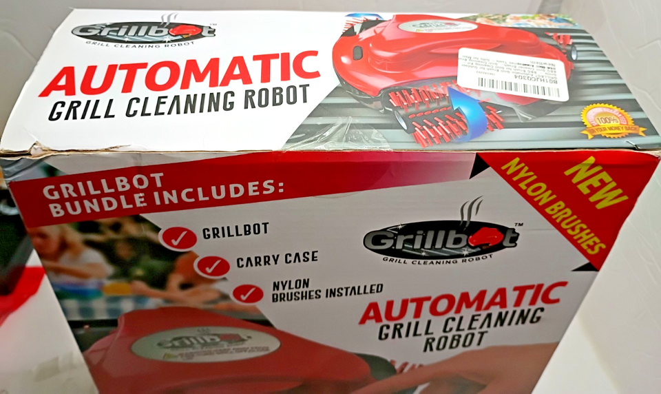Grillbot Automatic Grill Cleaning Robot with Nylon Brushes, BBQ Red NEW ...