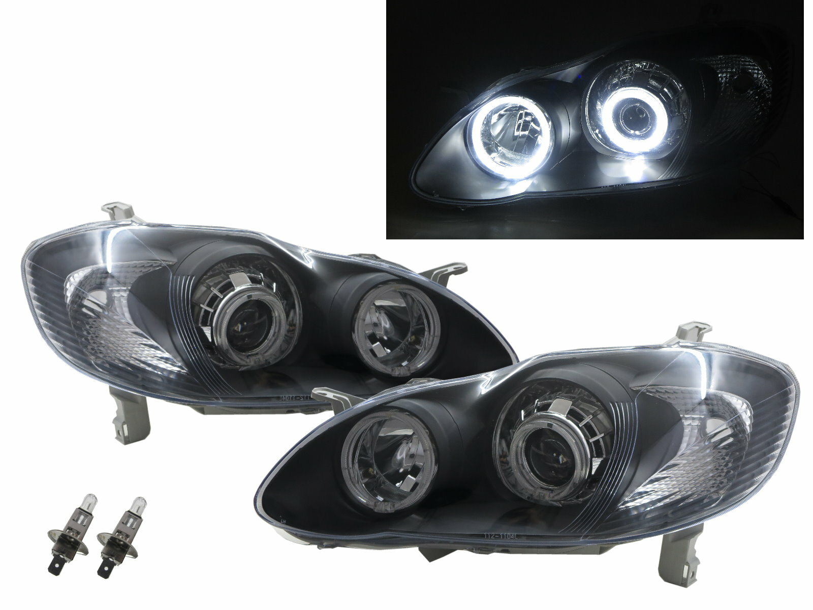 2003-2008 Toyota Corolla E120 4D Guide LED Halo Projector Headlight ...
