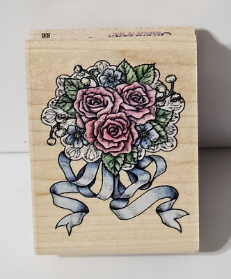 Rubber Stampede Wood Mounted Rubber Stamp - Rose Tussie Mussie | eBay