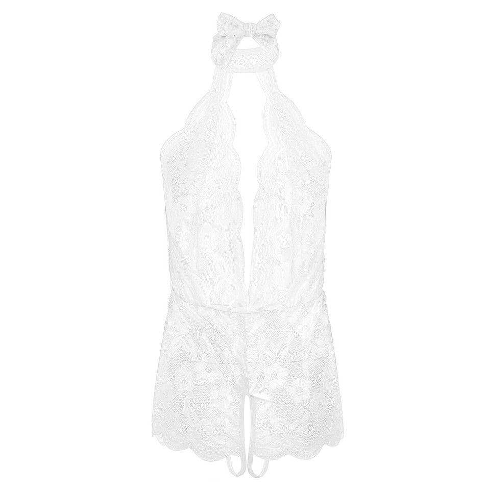 Women's Mesh Rompers Sleeveless Leotard One-Piece Lingerie See Through ...