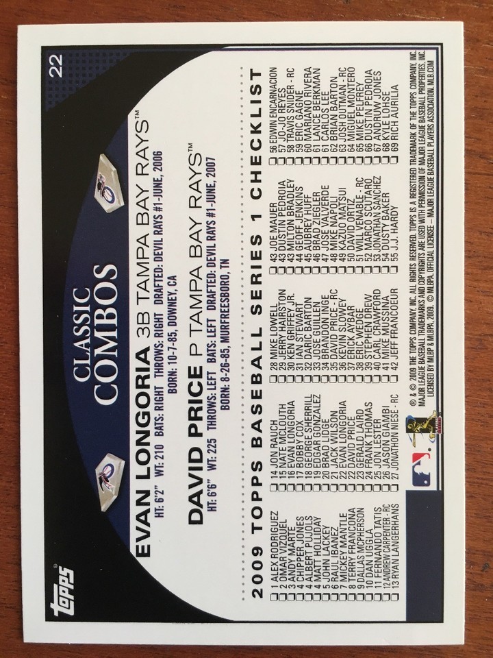 DAVID PRICE SIGNED IP 2009 TOPPS #22 TAMPA BAY RAYS AUTO | eBay