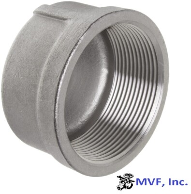 2" 150# Threaded (NPT) Pipe Cap 304 Stainless Steel Fitting SS060941304 ...