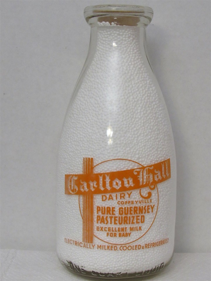 SRPQ Milk Bottle Carlton Hall Dairy Coffeyville KS MONTGOMERY CO BABY ...