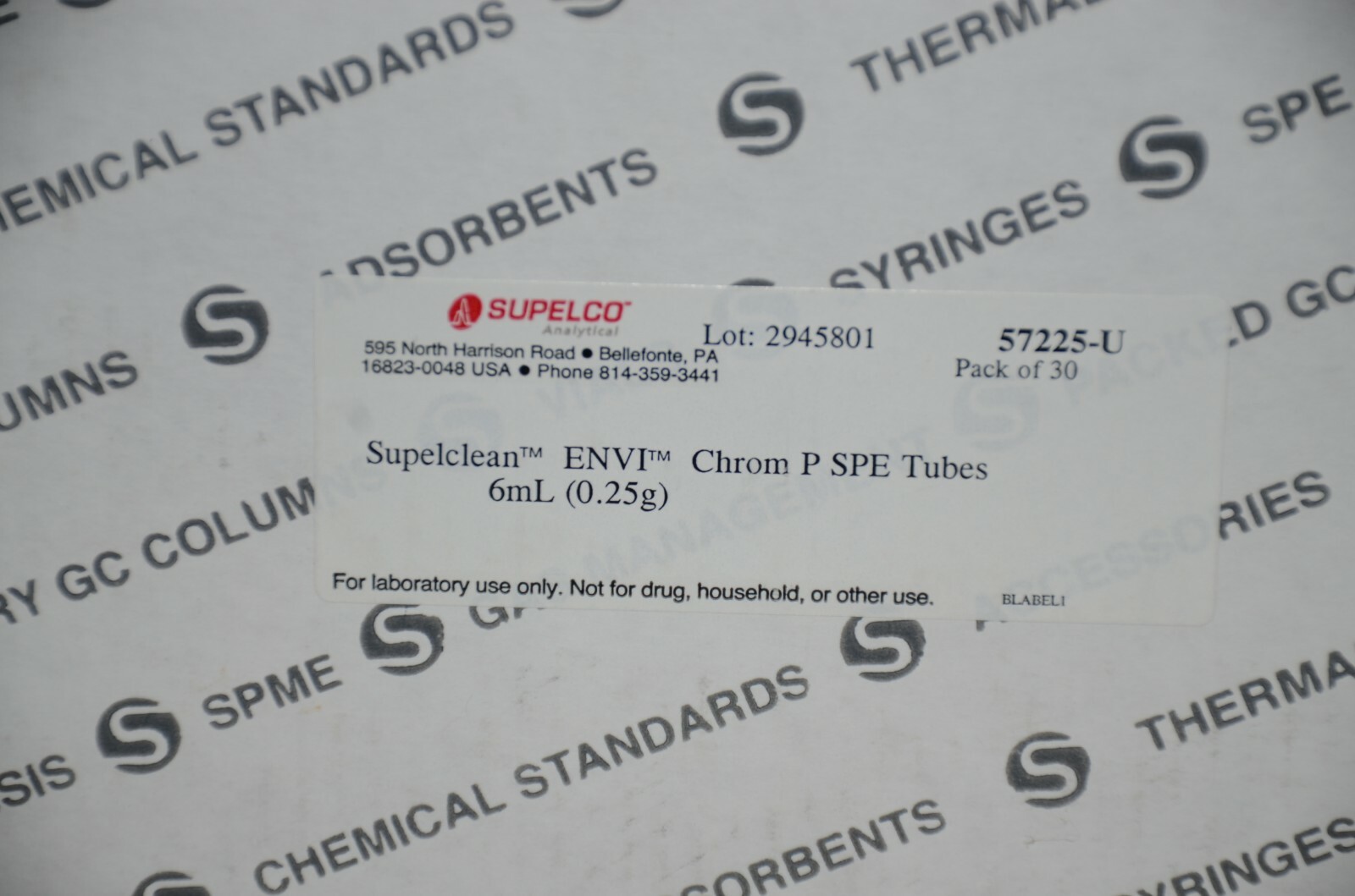 Supelco 57225-u Supelclean Envi-chrom P SPE Tube Bed Wt. 250 MG Volume ...
