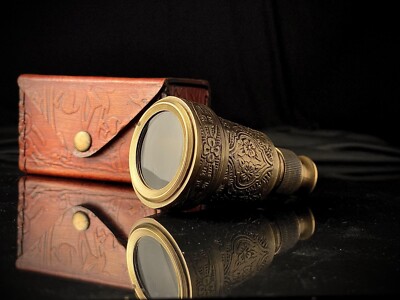 Handmade Pure Brass Monocular with Leather Box - Antique Nautical Decor ...