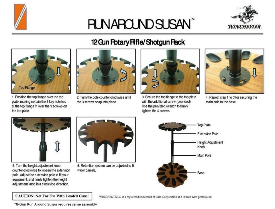 Winchester's Run Around Susan (RASW003) Spinning Rotating 12-Gun Rack ...