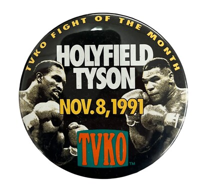 Vintage 1991 Mike Tyson vs Holyfield Boxing Match Boxer TVKO Pin ...