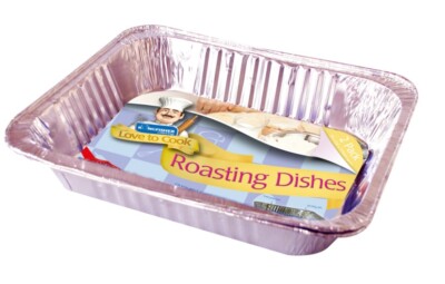2 Pack Quality Large Foil Roasting Trays 58x320x265mm Love to Cook ...