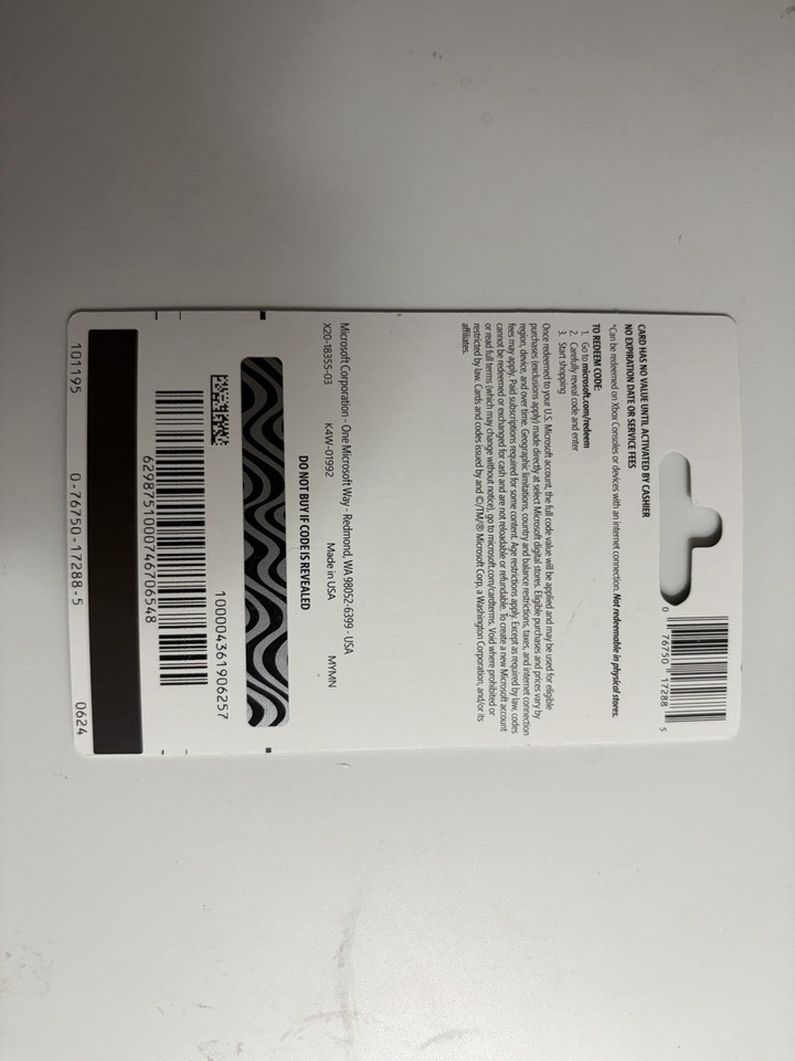 50 Dollars Xbox Gift Card US Version Unused Free Shipping | eBay
