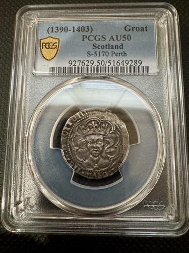 SCOTLAND. Robert III, Silver Groat, S-5170, Perth mint, 2nd Issue, PCGS ...