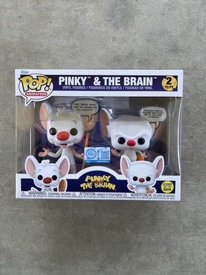 NEW IN HAND EXCLUSIVE GLOW Pinky & The Brain 2-Pack Funko Pop Animation ...