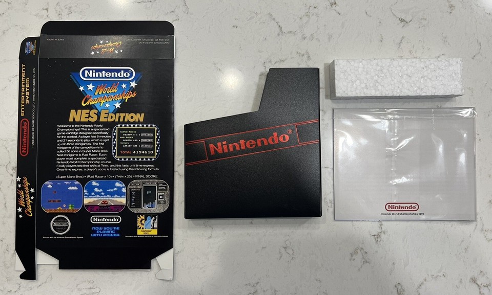 Nintendo World Championships NES Edition Custom Set Box Manual Sleeve ...