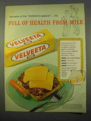 1963 Kraft Velveeta Cheese Ad, Full of Health from Milk | eBay