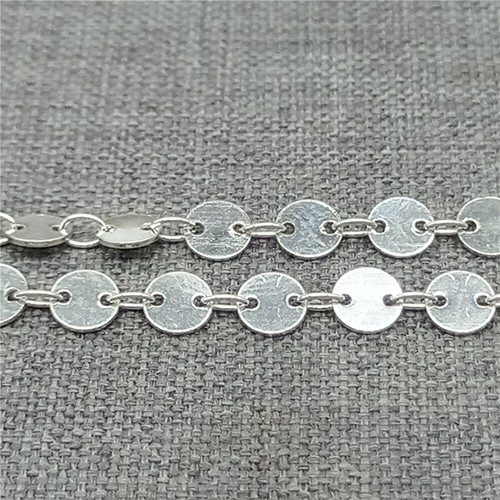 925 Sterling Silver Unfinished Flat Coin Disc Chains for Necklace ...