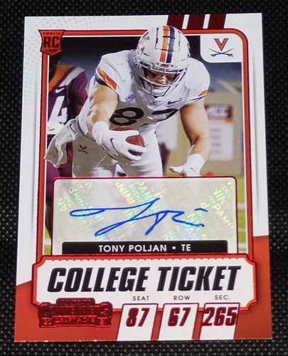 2021 Panini Contenders Draft Picks - College Ticket Autographs Tony ...