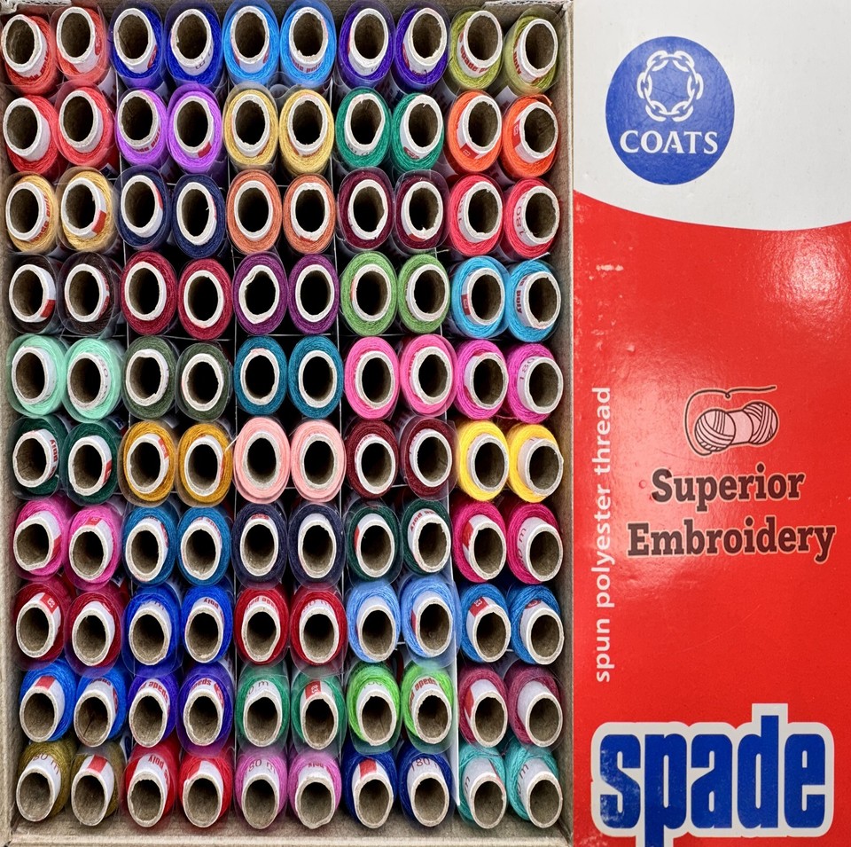 COATS TOP QUALITY SEWING THREAD 100 x SPUN POLYESTER SPOOLS ASSORTED ...
