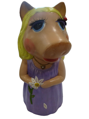 Vtg Giant Miss Piggy Lovely in Lavender Daisy Flower Heart Pearl ...