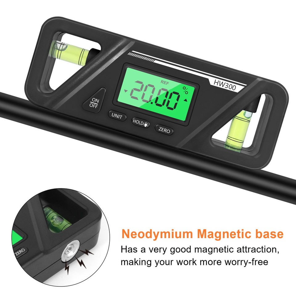1 PC Portable Magnetic Digital Level Tool Inclinometer Protractor ...