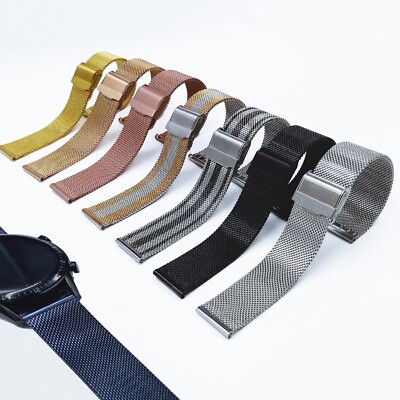 Milanese Stainless Steel Metal Premium Watch Strap Band Mesh 12-24 ...
