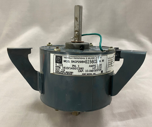 GE MOTORS 5KCP29BK 1/15 HP DUAL SHAFT MOTOR 1100 RPM 115V PH1 6440AS ...