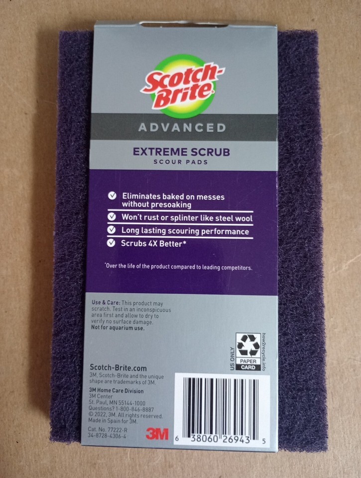 Scotch-Brite Advanced Extreme Scrub Scour Pads ~Grill Cleaning~ 2 Pack ...