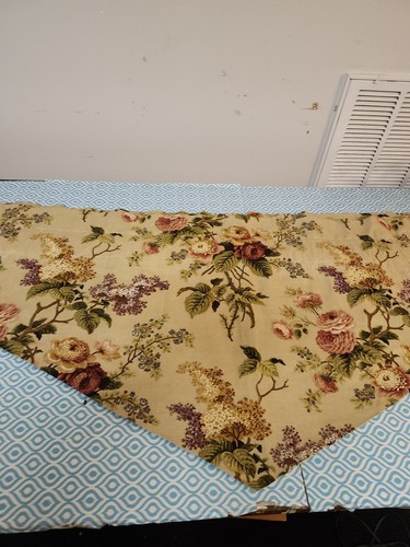 3 Waverly Home Flat Rod pocket Valance Floral 53"x23" Burgundy tan ...
