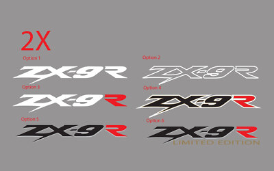 Kawasaki ZX-9R ZX-9RR pair Motorbike Sticker Decal Tank Race fairing ...