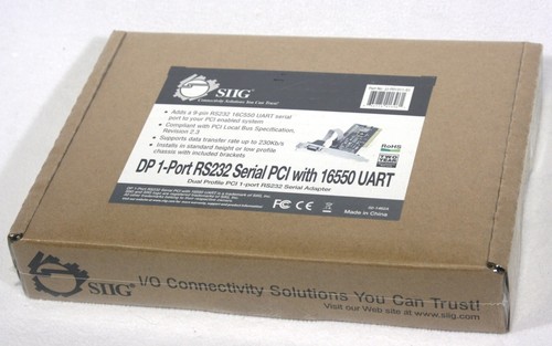 SIIG DP 1 Port RS232 Serial PCI with 16550 UART *Brand New - Unopened ...
