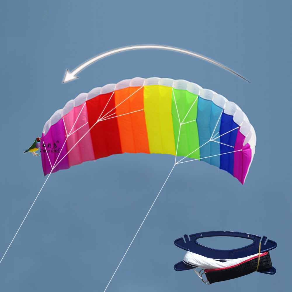 NEW 2.7m Rainbow 2 Line Stunt Parafoil POWER Sport Kite Parasail kite ...