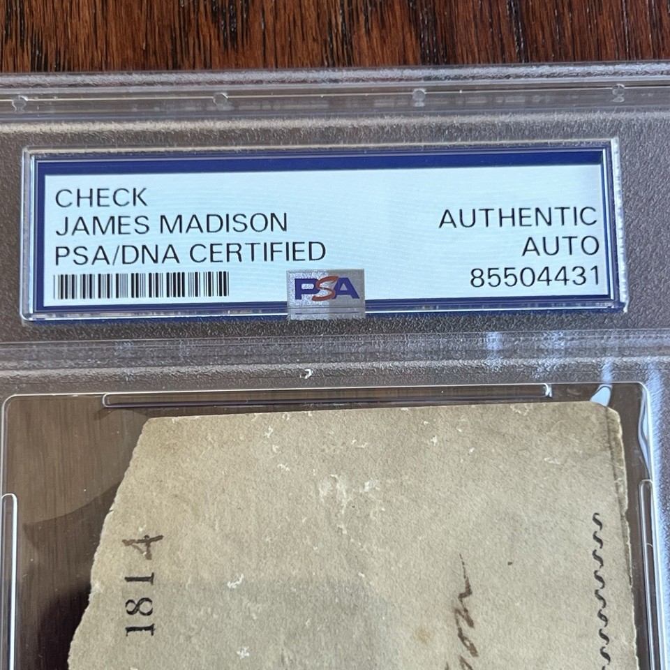 JAMES MADISON * PSA + BAS * Autograph BANK CHECK as PRESIDENT Signed ...