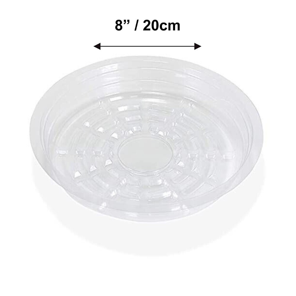 5 x Clear Round Plastic Plant Pot Saucer Planter Water Drip Tray Base ...