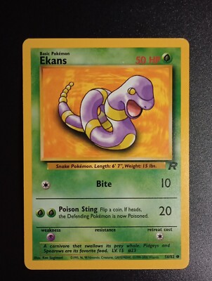 Ekans Team Rocket Set 56 Pokemon TCG Regular Unlimited Common | eBay