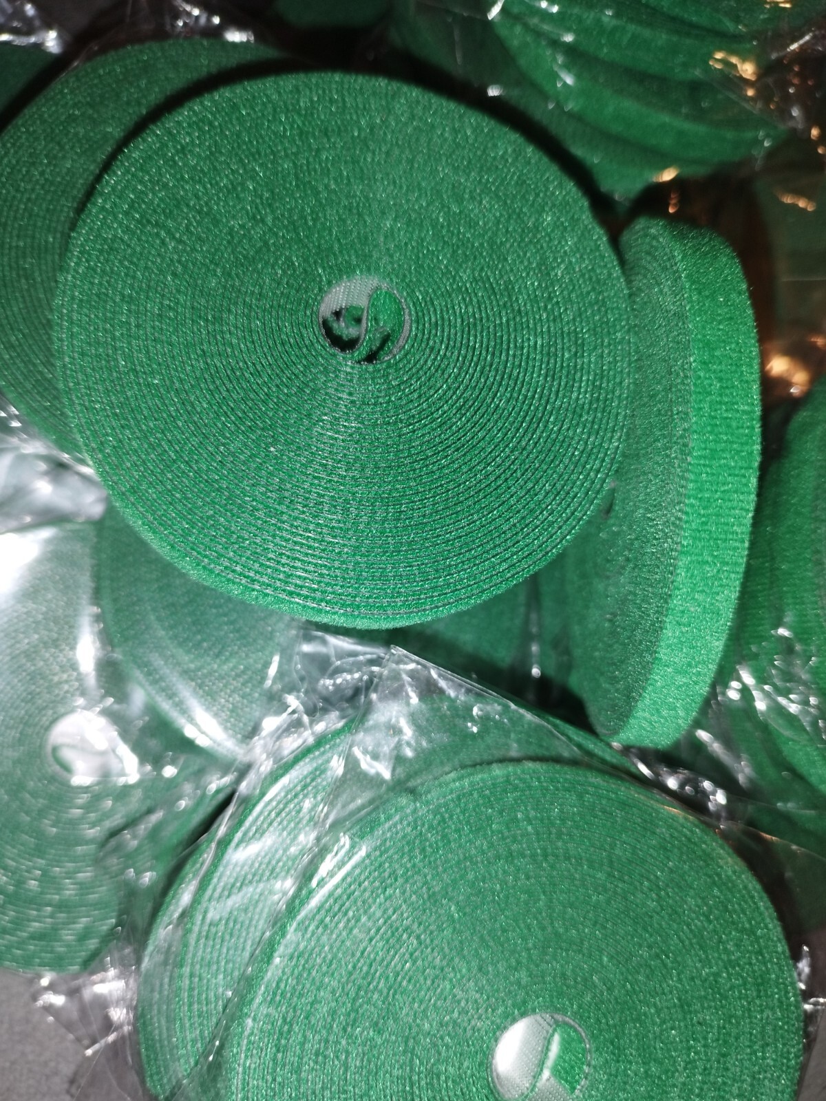 15x 5m Green Hook And Loop Reusable Strap Roll Crafts Cable Tidy Bundle ...