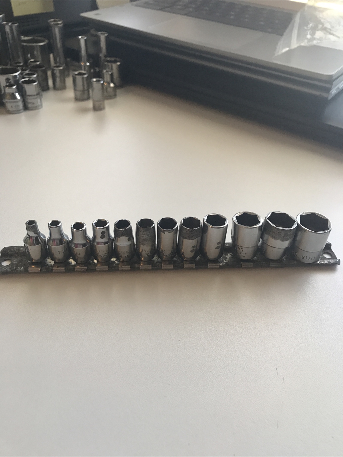 12pc Snap On 1/4" Dr Shallow Socket Set SAE 1/8" - 9/16" TM18 16 14 12 ...