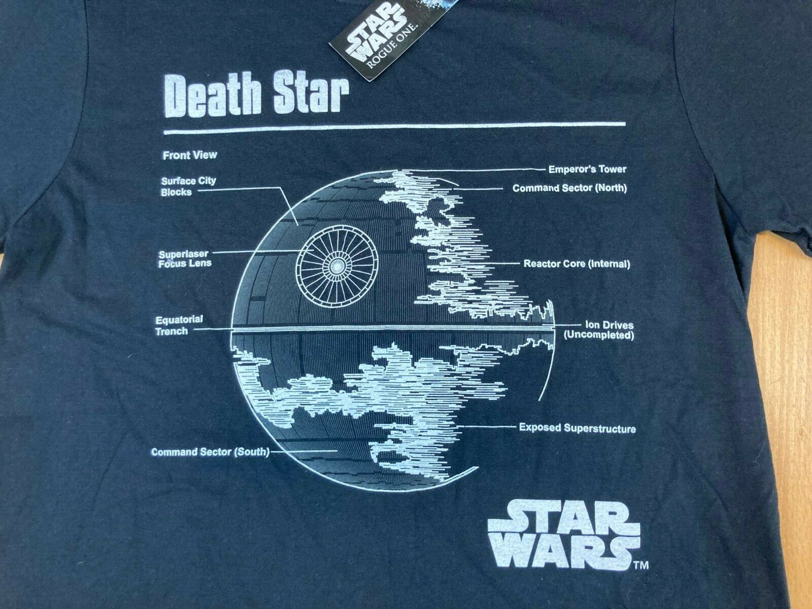 Genuine Black Star Wars Mens Death Star T-shirt Medium 36" Chest New | eBay