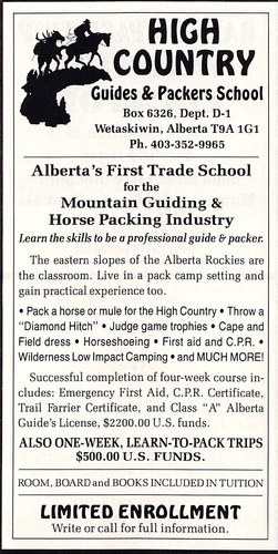 High Country Guides & Packers School Alberta Canada Vtg Magazine Print ...