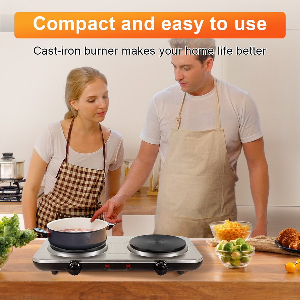 Hot Plate Electric Cooker Double Single Portable Table Top Hob 1250 ...