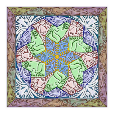 © ART - Tessellation shape Tree Frog Mandala Animal Original Artist ...