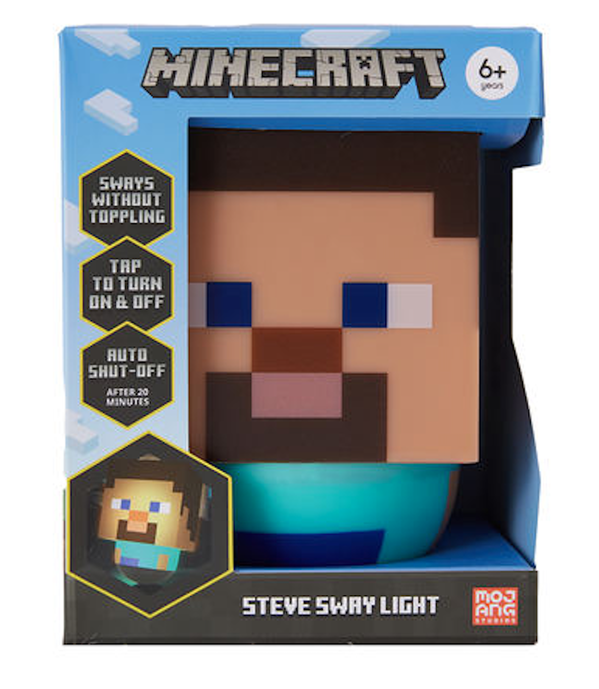 NEW Mojang Minecraft Steve Sway Night Light Kids Bedroom Study Unique ...