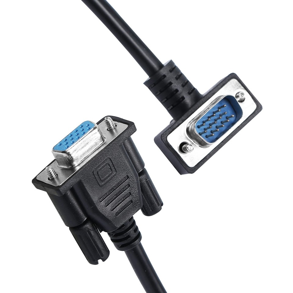 90 Degree VGA Cable, 0.5M Up, Supports 1080P Full HD, Connects VGA ...