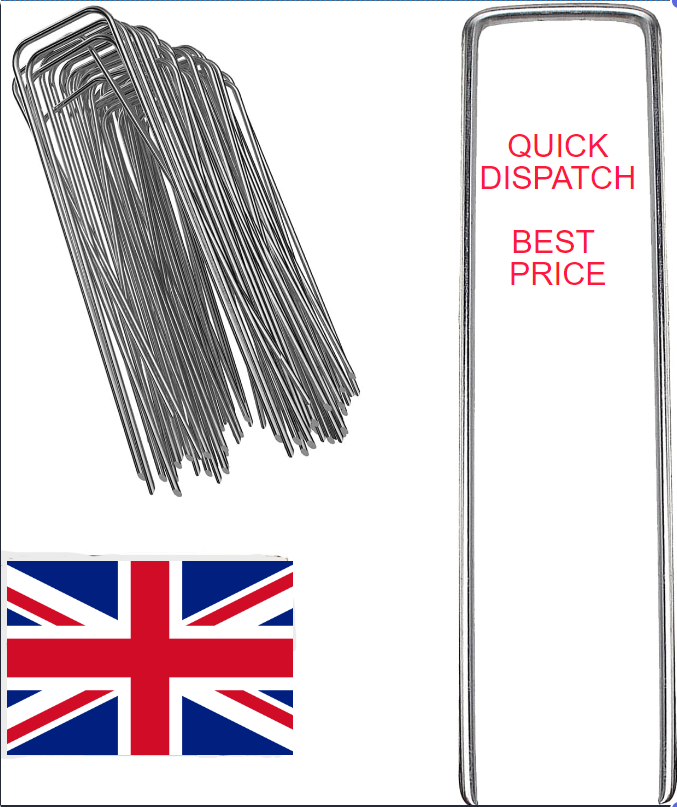 Weed Control Fabric Pegs Metal U Pins Galvanised Steel Securing ...