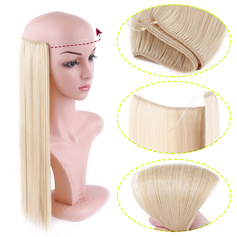 20"Invisible Secret Wire Headbands In Hair Extensions Head Band Natural ...