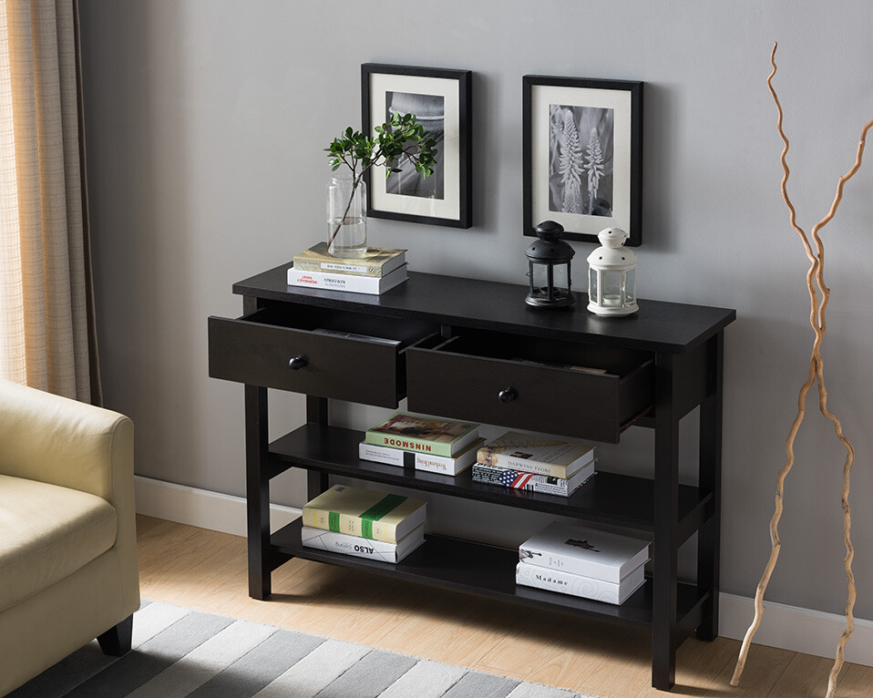 Narrow Entryway Hallway Console Table In Red Cocoa | eBay