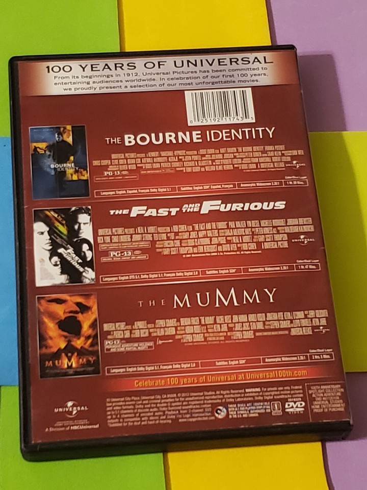 UNIVERSAL 100TH ANNIVERSARY COLLECTION - DVD - 3 DISC SET - ACTION ...