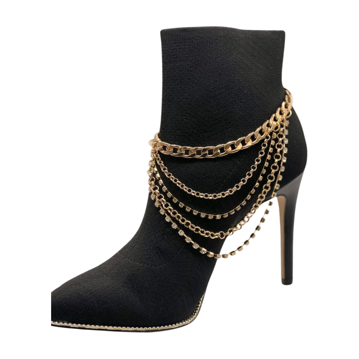 Women Gold Metal Boot Chain Bracelet Anklet Shoe Strand Back Charm ...