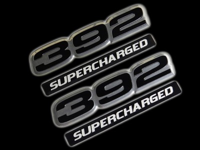 2 392 SUPERCHARGED HEMI ENGINE HO EMBLEM BLACK SILVER FOR CHRYSLER ...