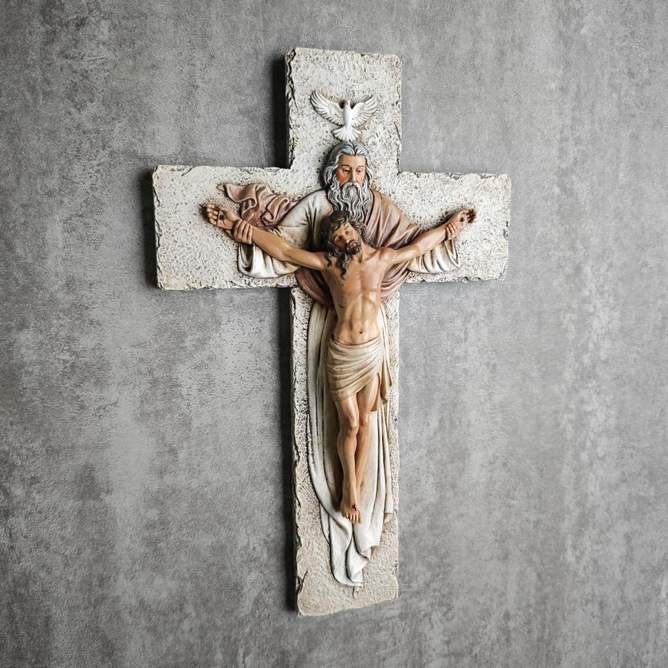 BC Catholic Holy Trinity Crucifix Wall Cross, 9.5" H Jesus Christ ...